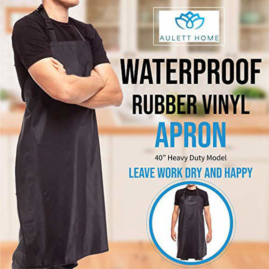 GetUSCart- Waterproof Rubber Vinyl Apron Black - 40" Heavy Duty Model ...