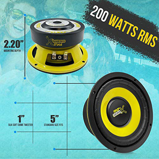 GetUSCart- Pyle Car Mid Bass Speaker System - Pro 5 Inch 200 Watt 4 Ohm ...