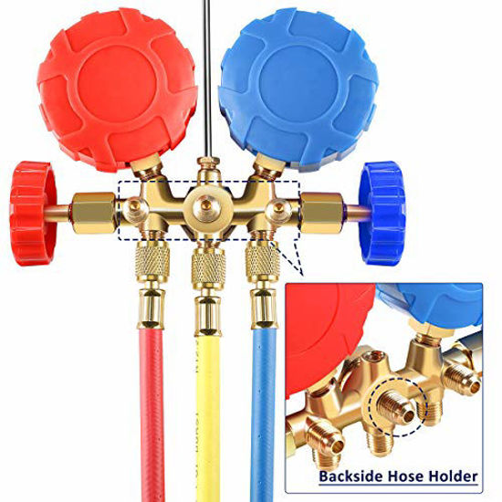 GetUSCart- 3 Way AC Diagnostic Manifold Gauge Set for Freon Charging, Fits R134A R12 R22 and ...
