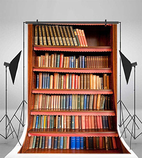 GetUSCart- AOFOTO 4x6ft Retro Bookcase Background Vintage Bookshelf ...