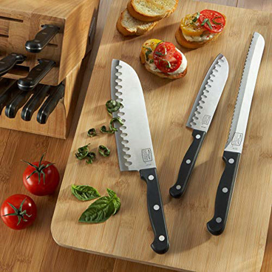 GetUSCart- Chicago Cutlery Essentials Stainless Steel Knife Block Set ...