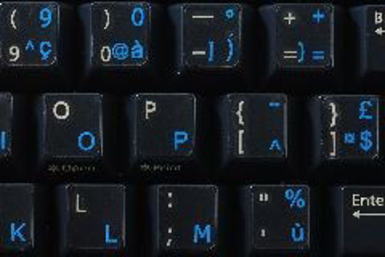 GetUSCart- FRENCH AZERTY KEYBOARD STICKERS WITH BLUE LETTERING ...