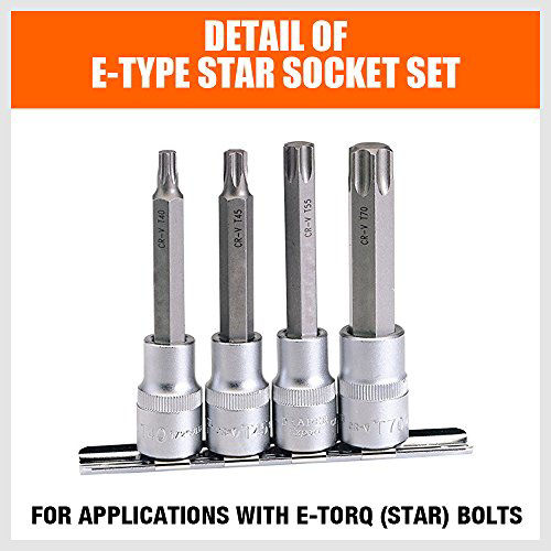GetUSCart- HORUSDY 11 Pc Female E Torx Star Socket Set/Rail, Female ...