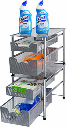 GetUSCart- Simple Houseware Stackable 2 Tier Sliding Basket Organizer ...