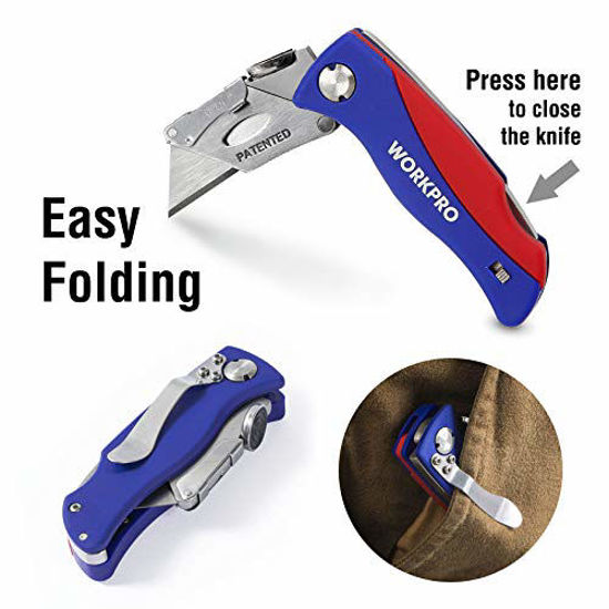 GetUSCart- WORKPRO Folding Utility Knife Quick-change Box Cutter, Blade ...