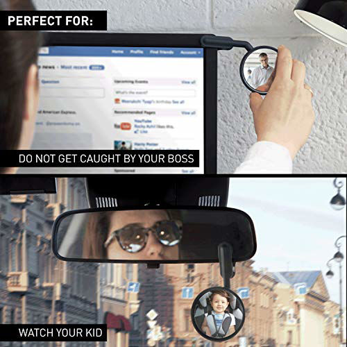 GetUSCart- Peleg Design Watch-It Clip On Cubicle Mirror, Computer Rear ...