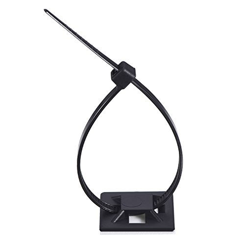 GetUSCart- 100 Pack Zip Tie Adhesive Mounts Self Adhesive Cable Tie ...
