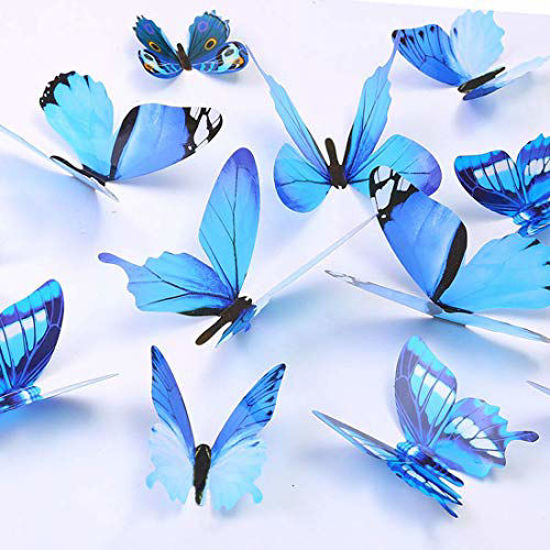 GetUSCart- Butterfly Wall Decals, 24 Pcs 3D Butterfly Removable Mural ...