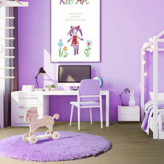 GetUSCart- Purple Round Rug for Bedroom,Fluffy Circle Rug 4'X4' for ...