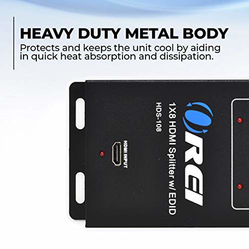 GetUSCart- Orei 1x8 8 Ports HDMI Powered Splitter by OREI for Full HD ...