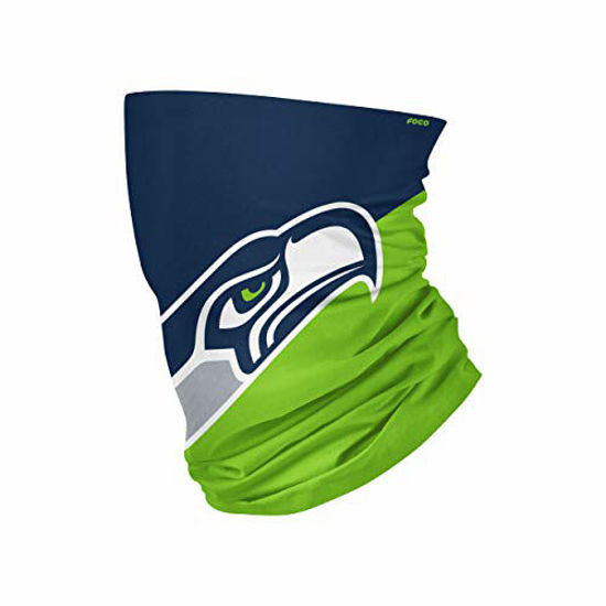 GetUSCart- NFL FOCO Seattle Seahawks Neck Gaiter, One Size, Big Logo