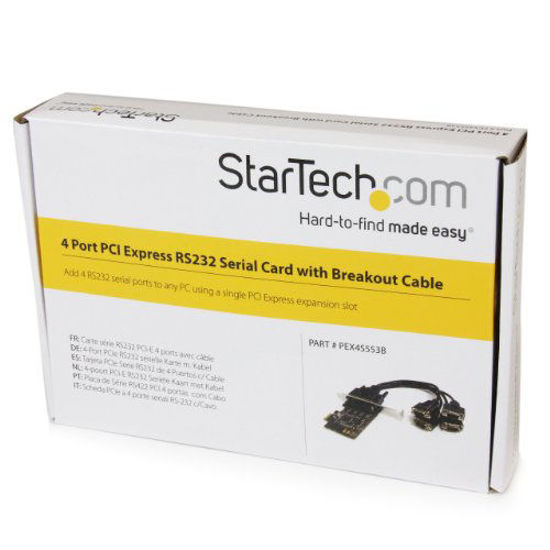 GetUSCart- StarTech.com 4 Port PCI Express RS232 Serial Adapter Card - Single-Lane PCI Express ...