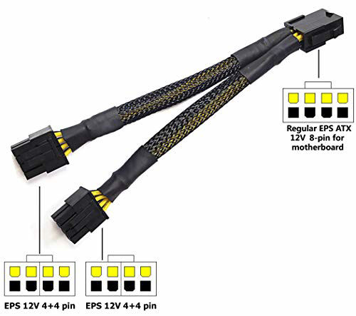 GetUSCart- EPS 8 Pin Splitter,TeamProfitcom ATX CPU 8 Pin Female to ...