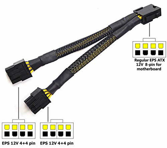 GetUSCart- EPS 8 Pin Splitter,TeamProfitcom ATX CPU 8 Pin Female to ...