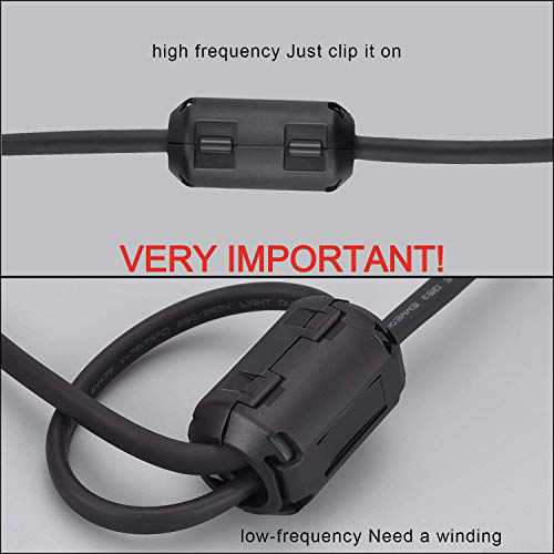 GetUSCart- IEUYO Clip-on Ferrite Ring Cores EMI RFI Signal Noise Filter ...