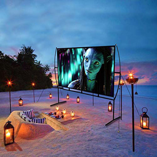 GetUSCart- Projector Screen with Stand Foldable Portable Movie Screen ...