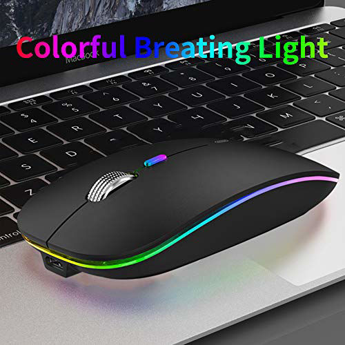 GetUSCart- LED Wireless Mouse, Uiosmuph G12 Slim Rechargeable Wireless ...