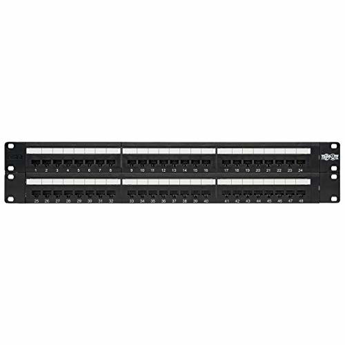 GetUSCart- Tripp Lite 48-Port 2U Rackmount Cat6 110 Patch Panel 568B, RJ45 Ethernet(N252-048 ...