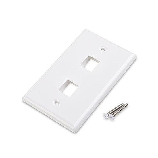 GetUSCart- Cable Matters 10-Pack Low Profile 2-Port Keystone Jack Wall ...