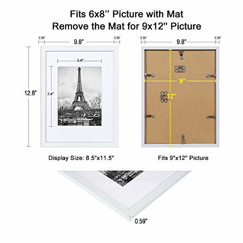 GetUSCart- upsimples 9x12 Picture Frame Set of 5,Display Pictures 6x8 ...
