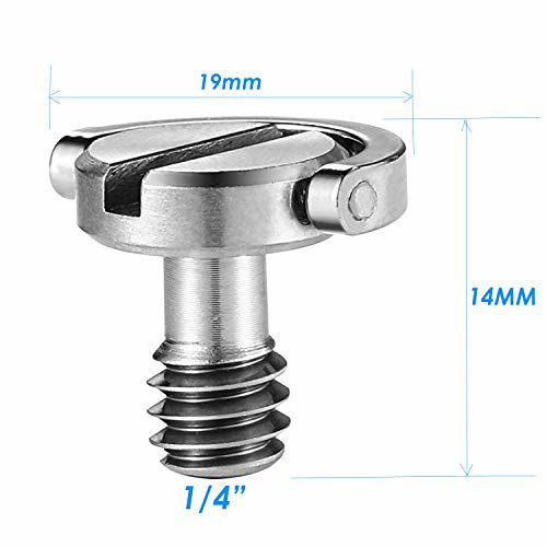 GetUSCart- (5 Packs) Stainless Steel D Shaft D-Ring 1/4" Tripod Screw, Mounting Screw Adapter ...