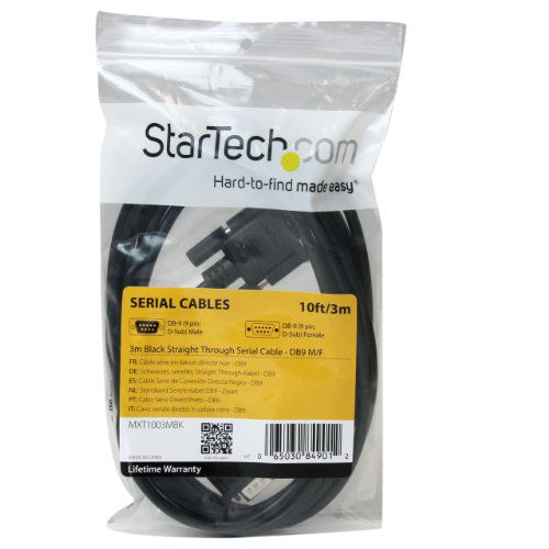 GetUSCart- StarTech.com 3m Black Straight Through DB9 RS232 Serial ...