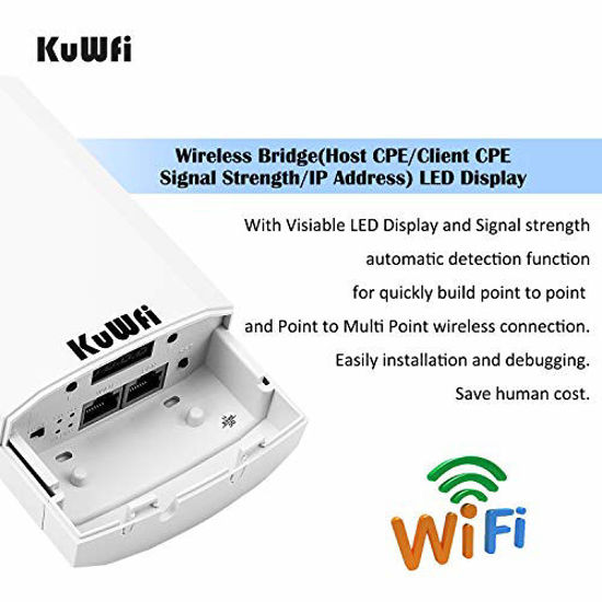 GetUSCart- KuWFi 2-Pack 300Mbps Wireless Outdoor CPE Kit Point-to-Point ...