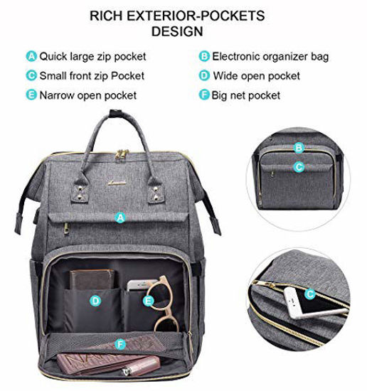 GetUSCart- Laptop Backpack Women Teacher Backpack Nurse Bags, 15.6 Inch ...