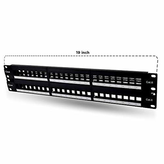 GetUSCart- Unloaded Patch Panel 48 Port 2U HD Blank Keystone Patch ...