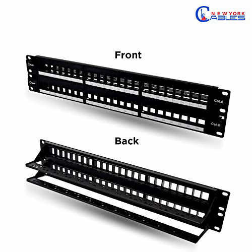 GetUSCart- Unloaded Patch Panel 48 Port 2U HD Blank Keystone Patch ...
