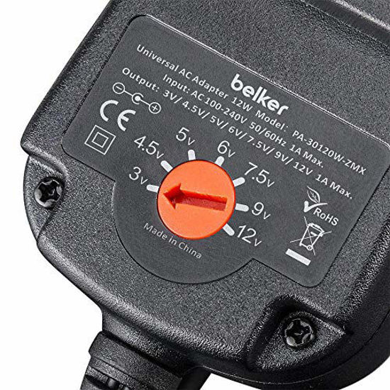 GetUSCart- Belker 12W 3V 4.5V 5V 6V 7.5V 9V 12V Adjustable Voltage ...