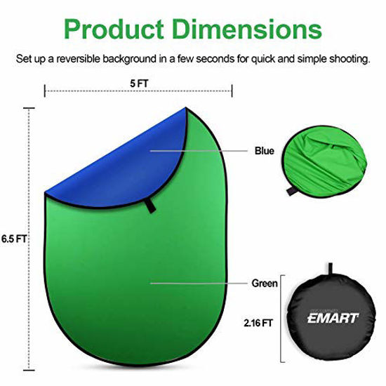 GetUSCart- Emart 5 x 6.5ft Portable Green Screen Chromakey Collapsible ...