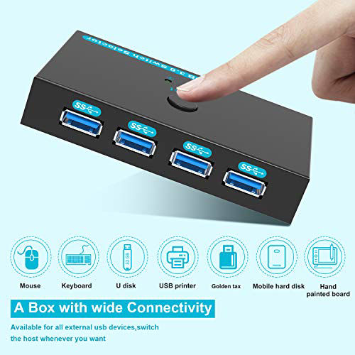 GetUSCart- SGEYR USB 3.0 Switch Selector, Metal USB Switcher Box with 2 ...