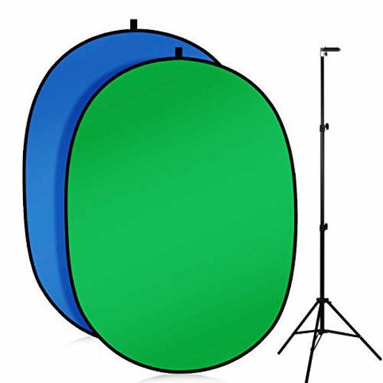 GetUSCart- 5'X7'Portable Green Screen Backdrop with Stand Blue and ...