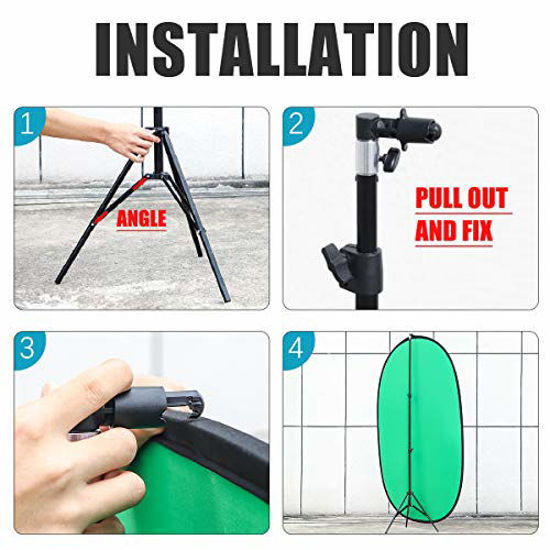 GetUSCart- 5'X7'Portable Green Screen Backdrop with Stand Blue and ...