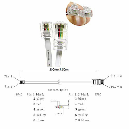 GetUSCart- Honbay 2 Pack Telephone RJ11 6P4C to RJ45 8P8C Connector ...