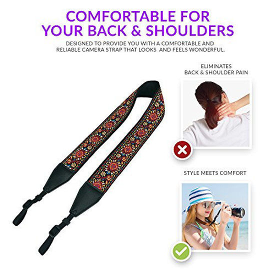 GetUSCart- Red Woven Vintage Camera Strap for All DSLR Camera ...