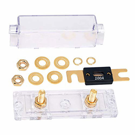 GetUSCart- TopstrongGear Solid Brass 0/2/4 Gauge 100Amp ANL Fuse Holder ...