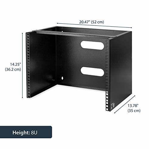 GetUSCart- StarTech.com 8U Wall Mount Patch Panel Bracket - 12-Inch Deep - 19" Patch Panel Rack ...