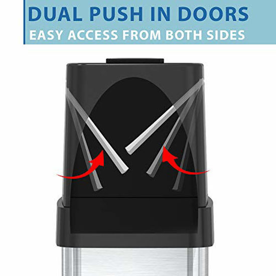 GetUSCart- iTouchless 18 Gallon Rectangular Dual Push Door Stainless ...