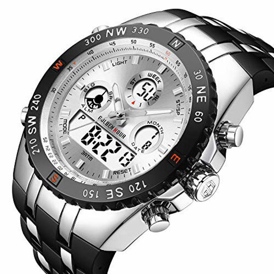 GetUSCart- GOLDEN HOUR Huge Heavy Military Sports Watches for Men, 3ATM ...