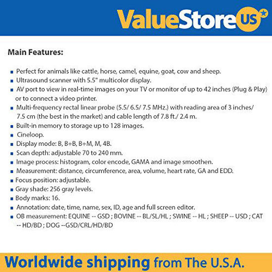 GetUSCart- Portable Ultrasound Scanner Veterinary Pregnancy V16 with 7. ...