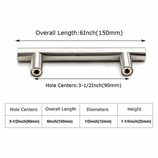 GetUSCart- homdiy Cabinet Handles Brushed Nickel Drawer Pulls - HD201SN ...