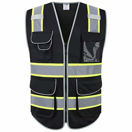 GetUSCart- JKSafety 9 Pockets High Visibility Zipper Front Safety Vest ...