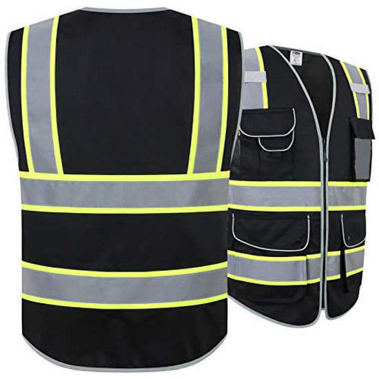 GetUSCart- JKSafety 9 Pockets High Visibility Zipper Front Safety Vest ...
