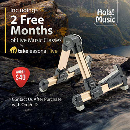 GetUSCart- Portable Folding Ukulele Stand by Hola! Music - Gold Aluminum