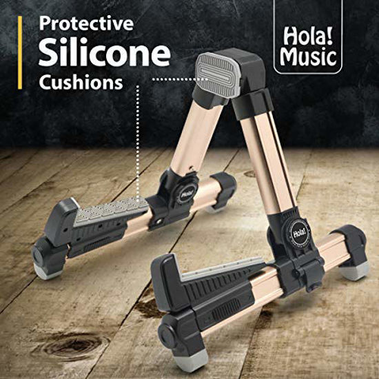 GetUSCart- Portable Folding Ukulele Stand by Hola! Music - Gold Aluminum