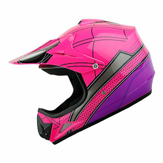 GetUSCart- WOW Youth Kids Motocross BMX MX ATV Dirt Bike Helmet Spider Pink