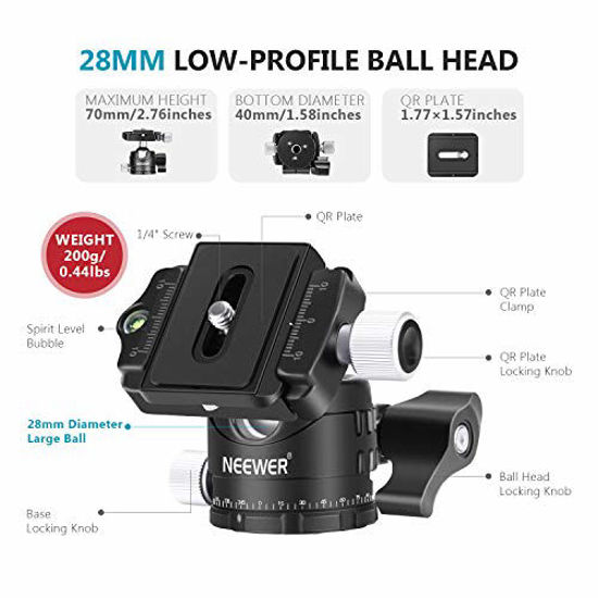 GetUSCart- Neewer Professional 28MM Low-Profile Tripod Ball Head 360 ...