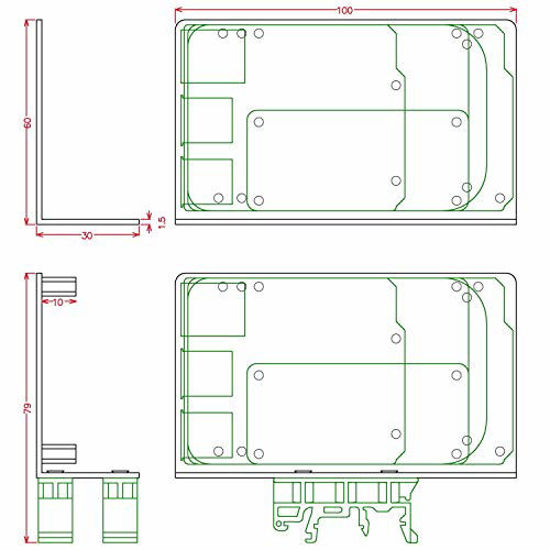 Getuscart Din Rail Mount Bracket For Raspberry Pi 1a 1b 2b 3b 3b 4b Zero Uno Mega 2560 